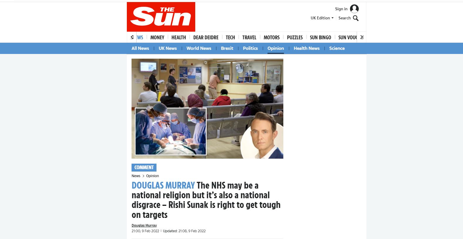 Right-wing political commentator sows bitter NHS propaganda in an ...