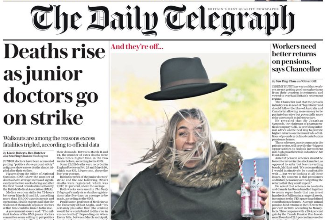 Telegraph makes misleading death data claims on junior doctors’ strikes ...