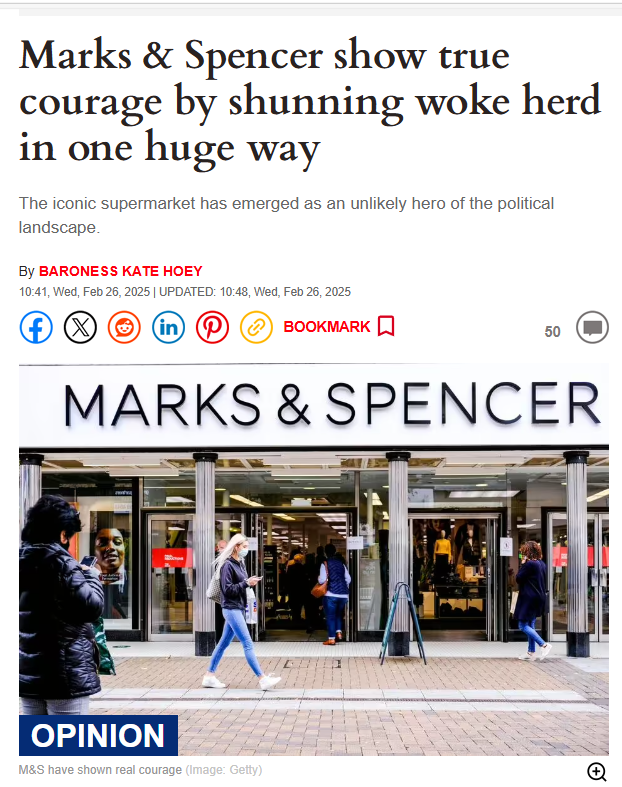 Woke-bashing of the week: M&S advert on GB News delights ‘woke’ critics ...