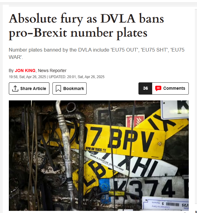 ‘Plate-gate!’ - Pro-Brexit media in uproar over DVLA’s banning of ...